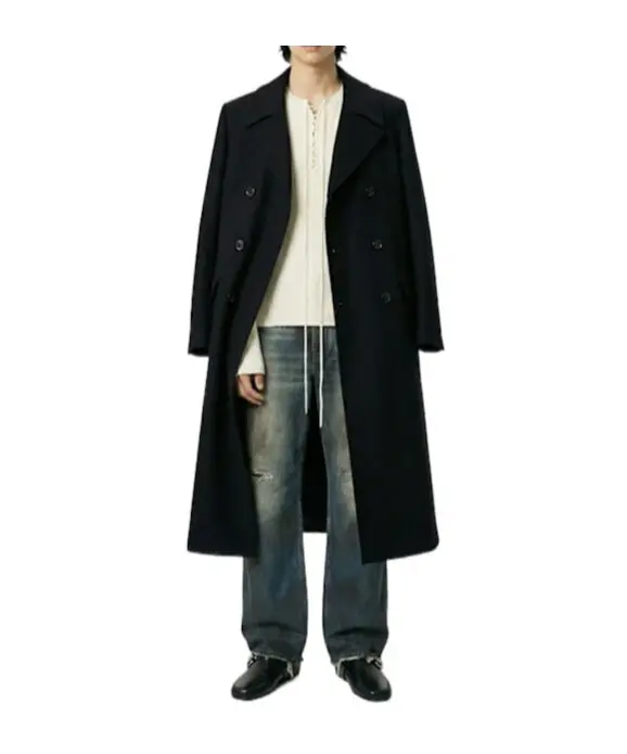 ANN DEMEULEMEESTER Miles Long Double Breasted Wool Blend Coat