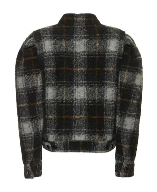 Isabel Marant Étoile Plaid Wool-blend Casual Jacket With Buttoned Cuffs