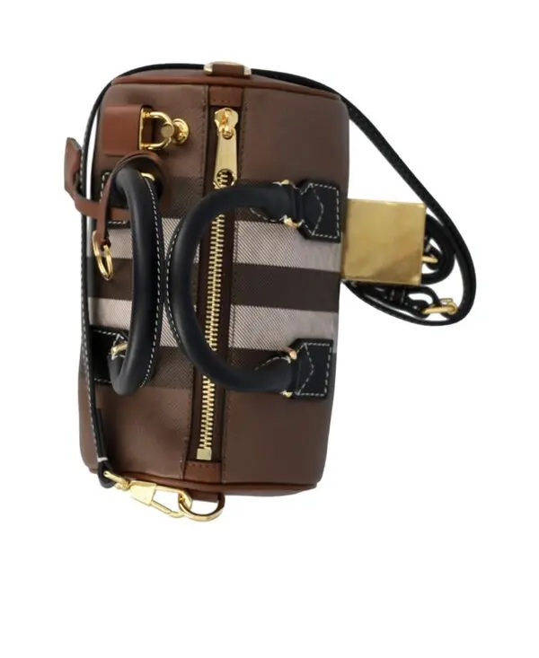 Burberry Checked Zipped Mini Tote Bag - Black