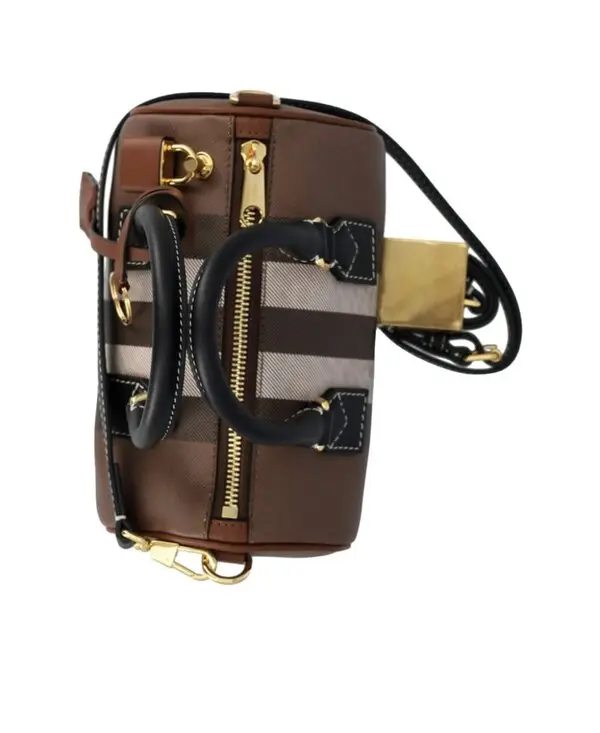 Burberry Checked Bowling Shoulder Bag - Black