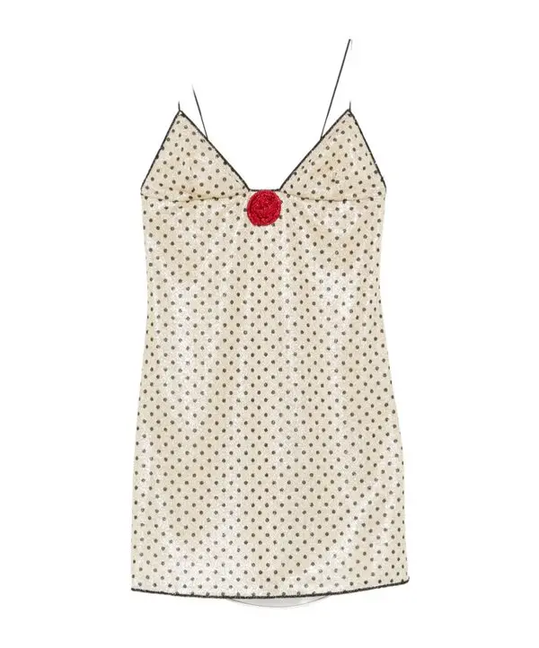 Oseree Lumire Rose Pois Mini Dress