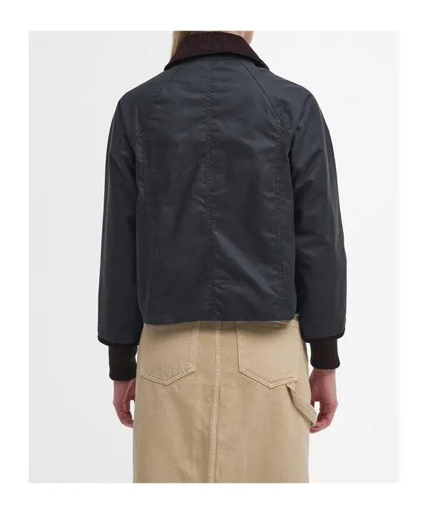 Barbour Beadnell Waxed Cropped Jacket - Black