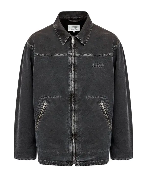 MAISON MARGIELA Numbers Motif Zip Up Jacket - Black