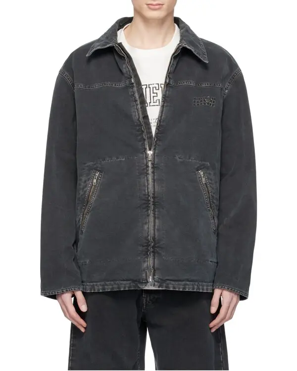 MAISON MARGIELA Numbers Motif Zip Up Jacket - Black