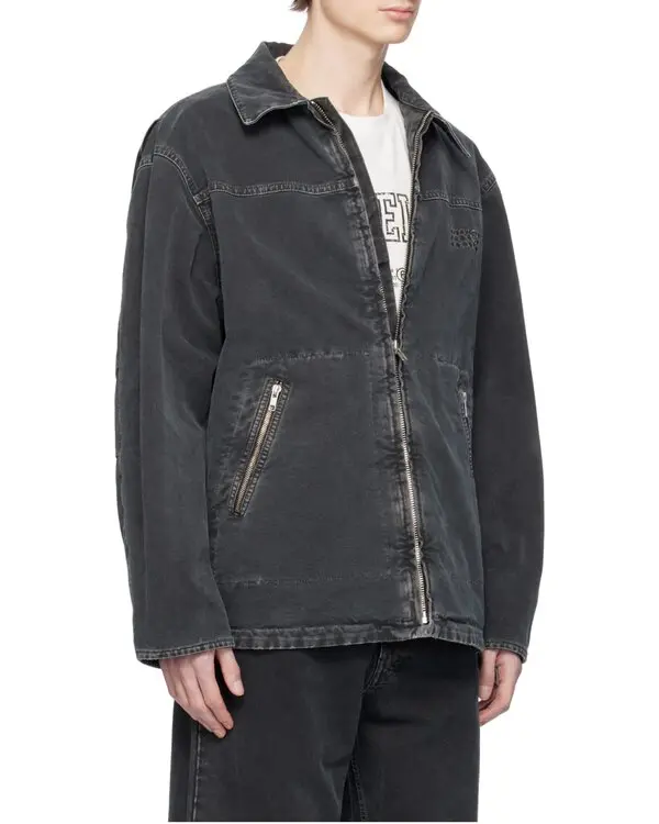 MAISON MARGIELA Numbers Motif Zip Up Jacket - Black