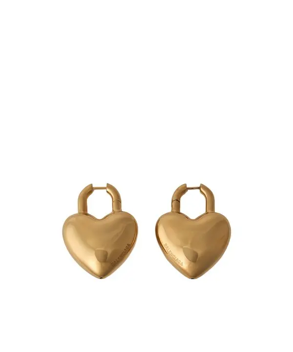 Balenciaga Xl Minnie Heart Earrings - Gld