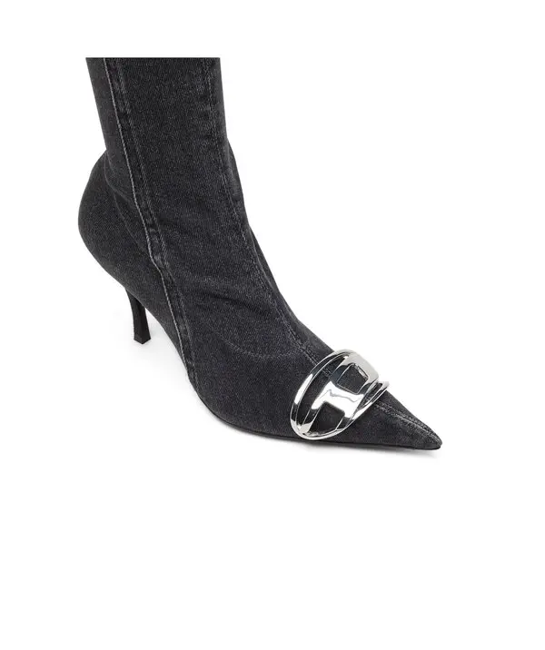 DIESEL® D-venus Knee-high Stiletto Boots With Metal Oval D Detail