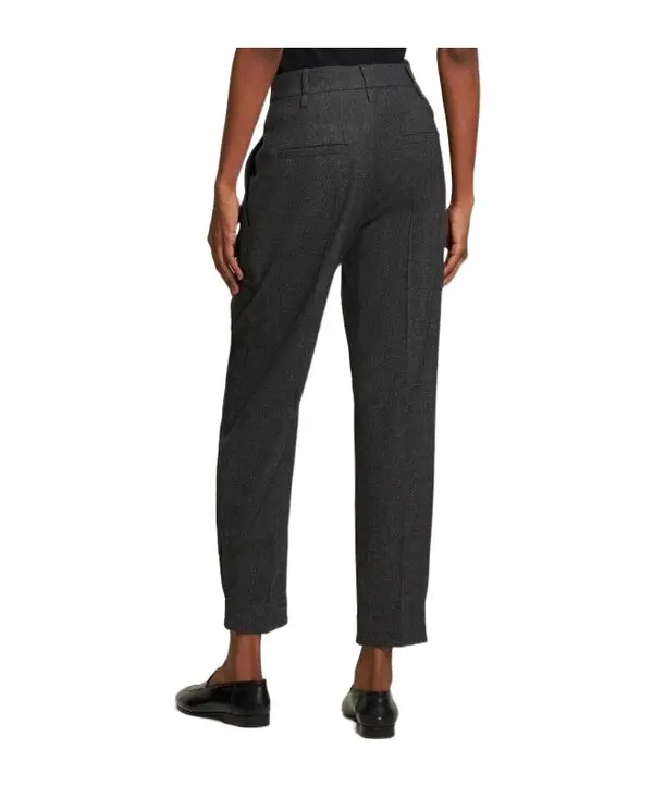 Brunello Cucinelli High Rise Flannel Straight Leg Trousers