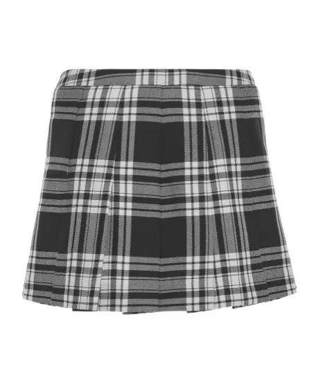 Alessandra Rich Tartan Wool Mini Skirt With Buckles
