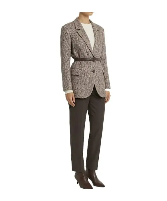 Brunello Cucinelli Belted Wool Blend Blazer