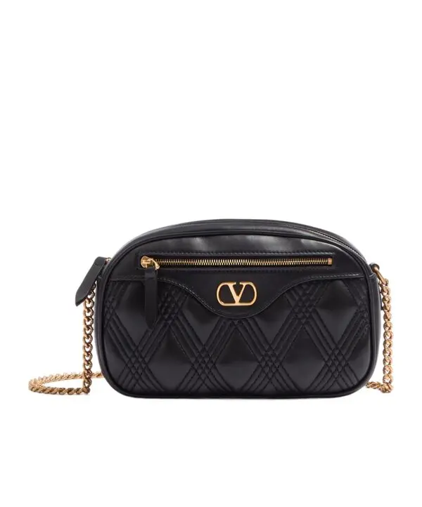 Valentino Garavani Quilted Vlogo Shoulder Bag - Black