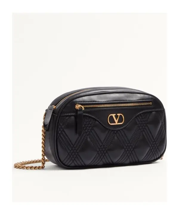 Valentino Garavani Quilted Vlogo Shoulder Bag - Black