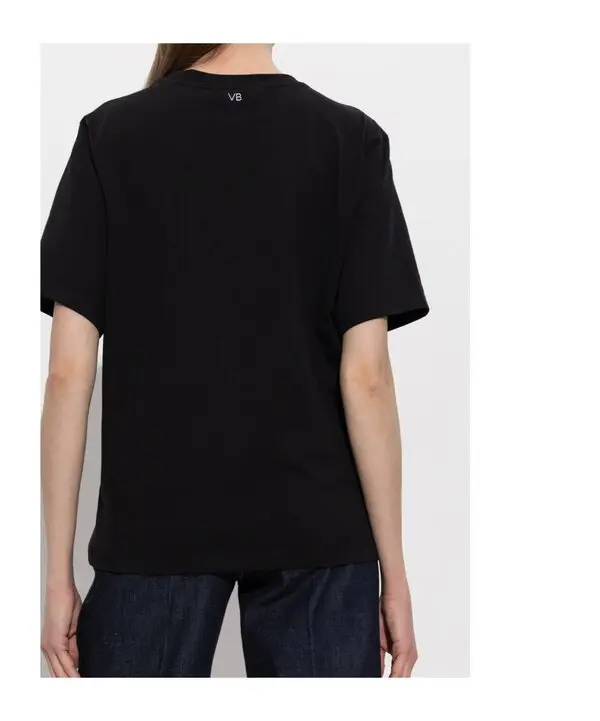 Victoria Beckham Slogan Print T-shirt - Black