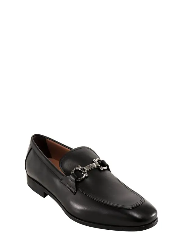 FERRAGAMO Gancini Slip-on Loafers - Black