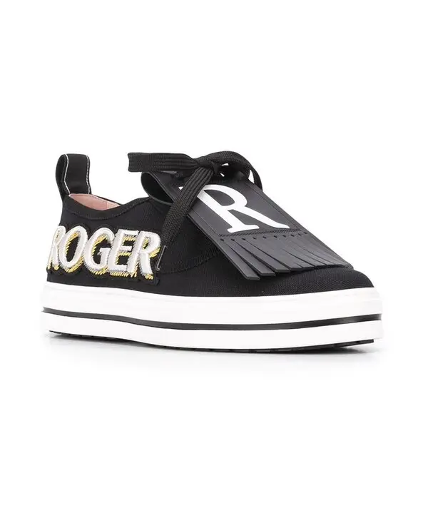 ROGER VIVIER Leather Embellished Sneakers