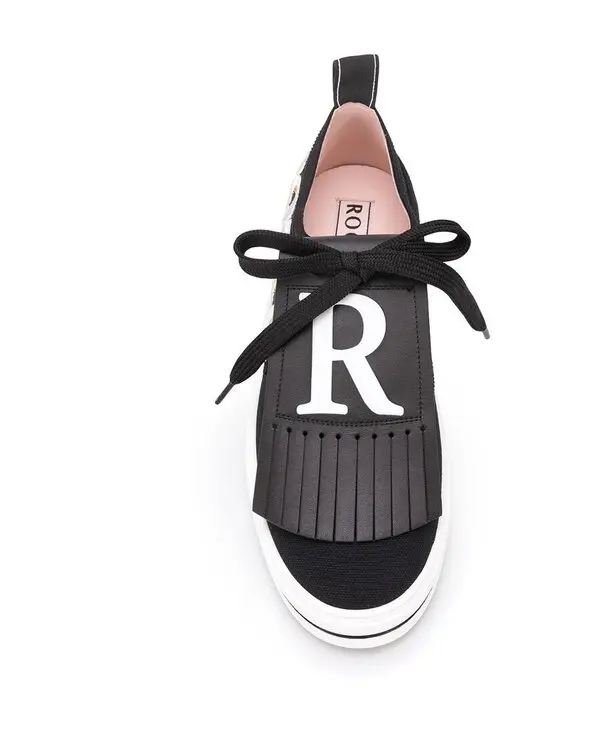 ROGER VIVIER Leather Embellished Sneakers