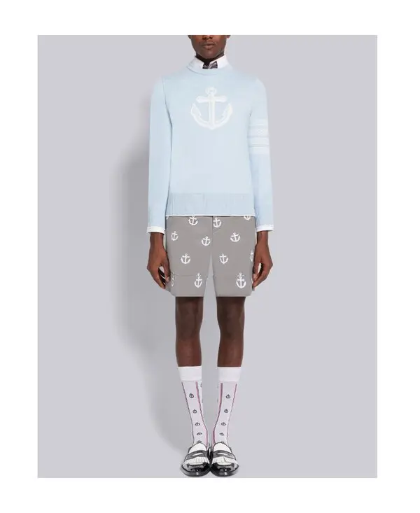 Thom Browne Anchor Jacquard Crew-neck Jumper