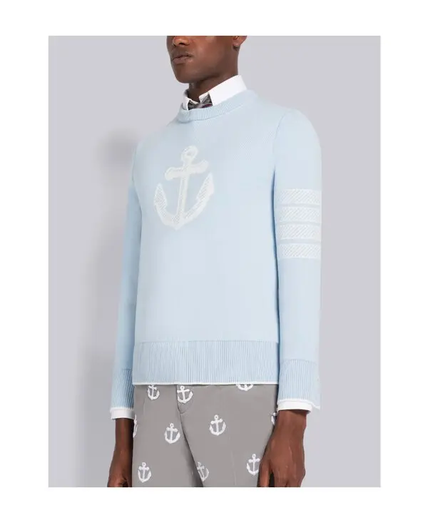 Thom Browne Anchor Jacquard Crew-neck Jumper