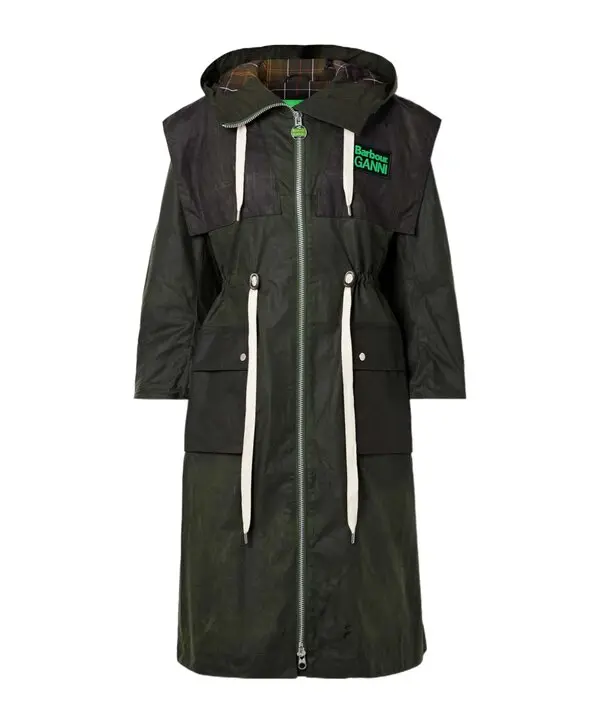 Barbour X Ganni Waxed Parka Coat