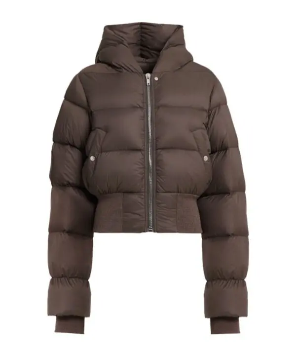 Rick Owens Hooded Light Nylon Down Bomber Jacket - Brown