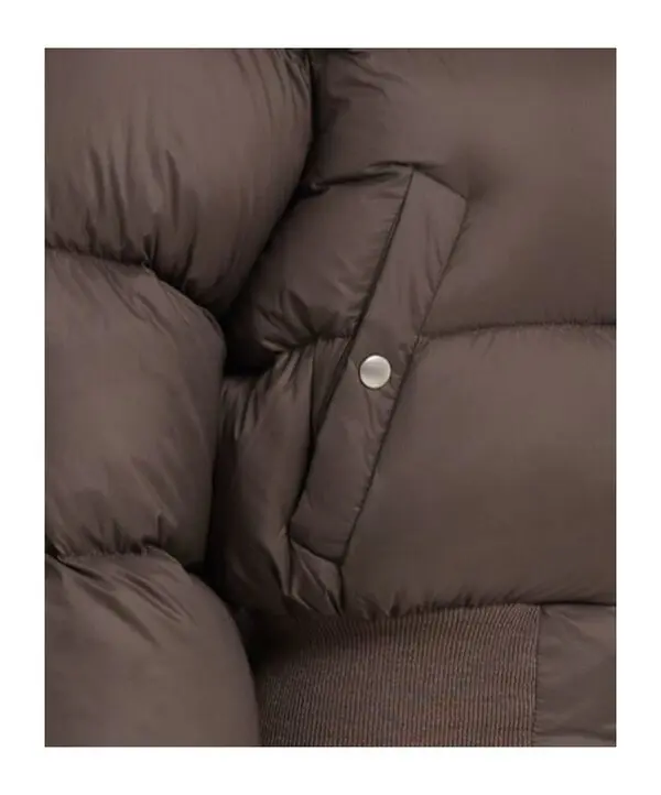 Rick Owens Hooded Light Nylon Down Bomber Jacket - Brown