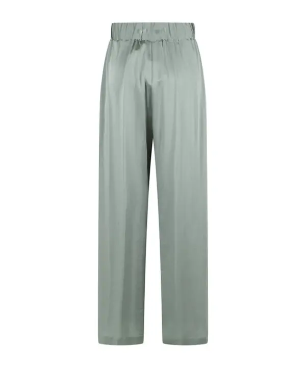 SEMICOUTURE Elastic Waist Straight Leg Trousers - Gray