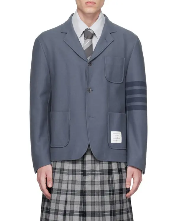 Thom Browne Striped-sleeve Cotton Blazer