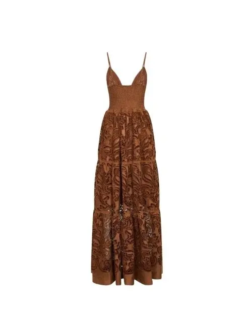 Ermanno Scervino Lace-embroidered Tiered Maxi Dress