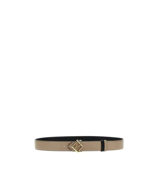 Fendi Ff Plaque Reversible Buckle Belt - Nude