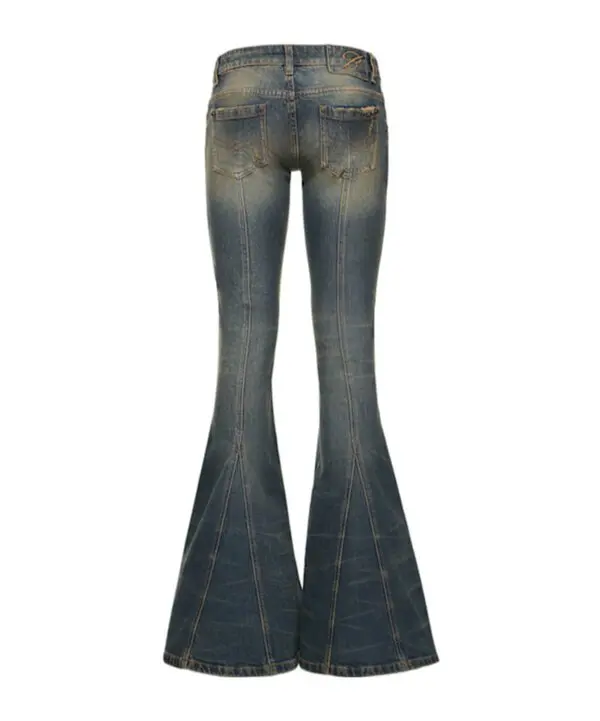 Blumarine Denim Studded Low Waist Flare Jeans