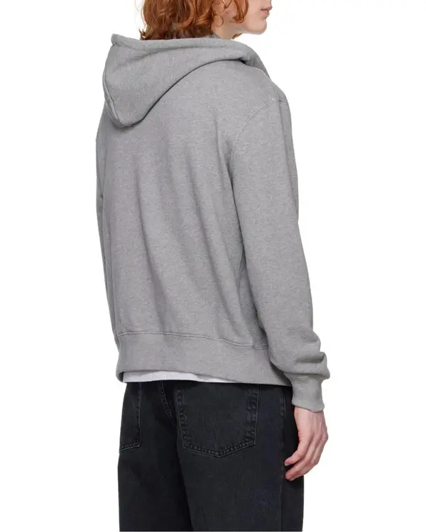 Maison Kitsuné Zip-up Hooded Long-sleeved Sweater With Patch Pocket