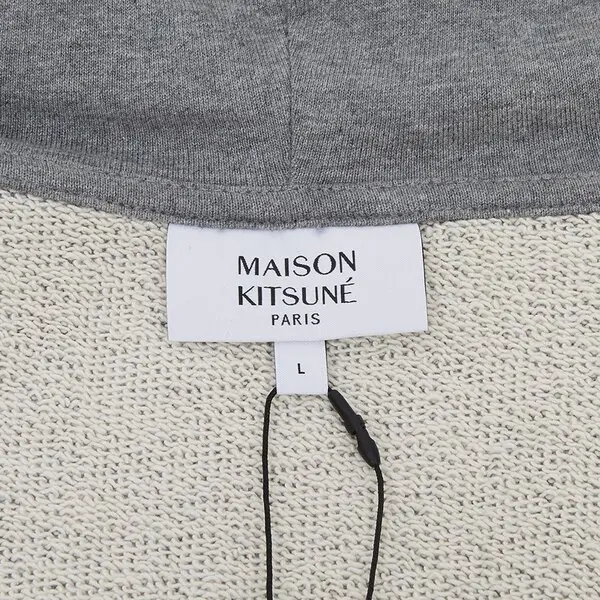 Maison Kitsuné Zip-up Hooded Long-sleeved Sweater With Patch Pocket