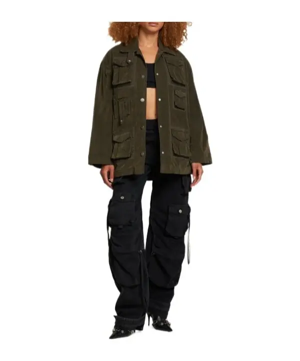 Blumarine Oversized Velvet Jacket With Pockets