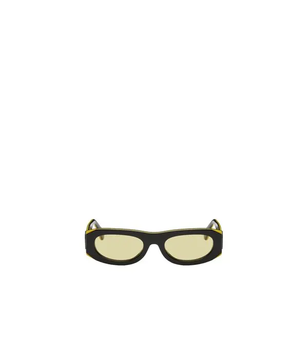 Off-White Elliptical Sunglasses With Logo Detail - Black/yellow