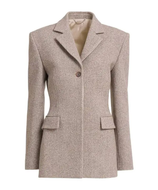 Magda Butrym Single-breasted Wool Blend Blazer With Button Cuffs And Flap Pockets
