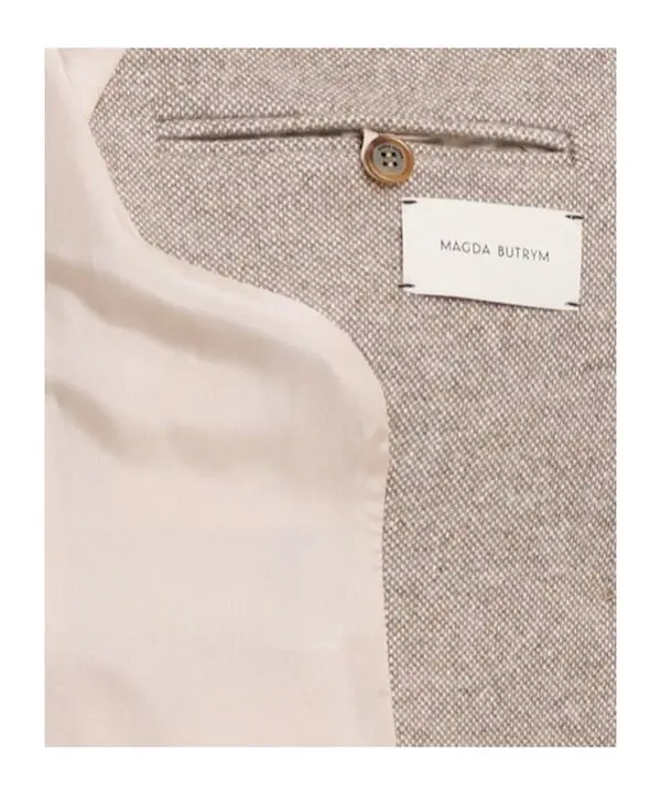 Magda Butrym Single-breasted Wool Blend Blazer With Button Cuffs And Flap Pockets