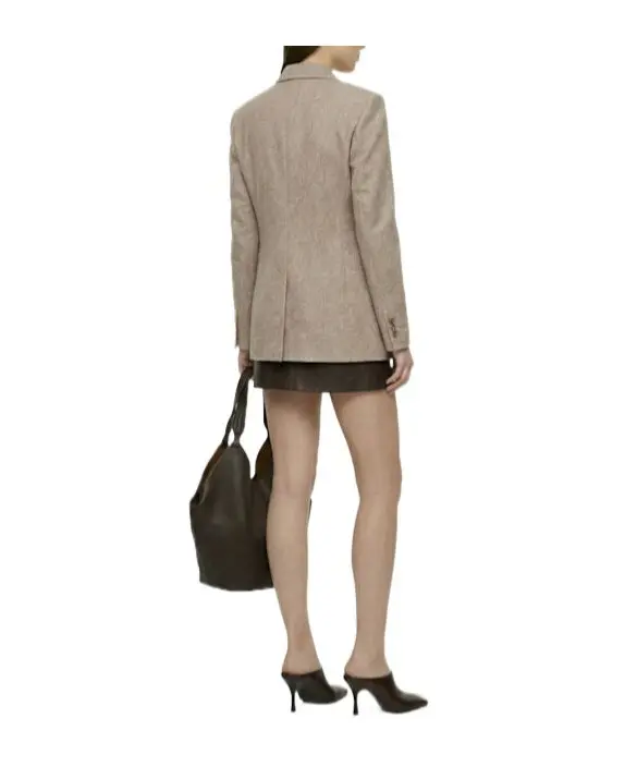 Magda Butrym Single-breasted Wool Blend Blazer With Button Cuffs And Flap Pockets