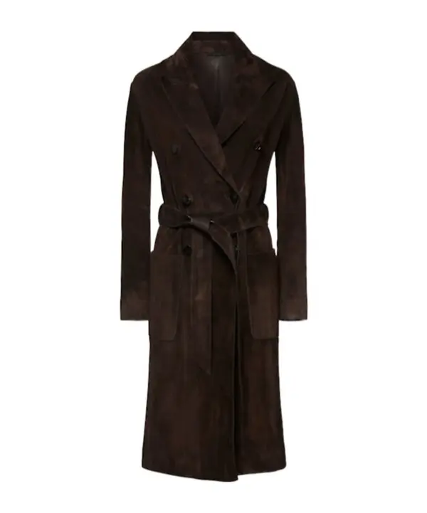 TOM FORD Double Breasted Suede Coat