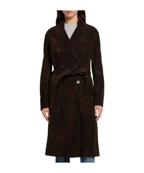 TOM FORD Double Breasted Suede Coat
