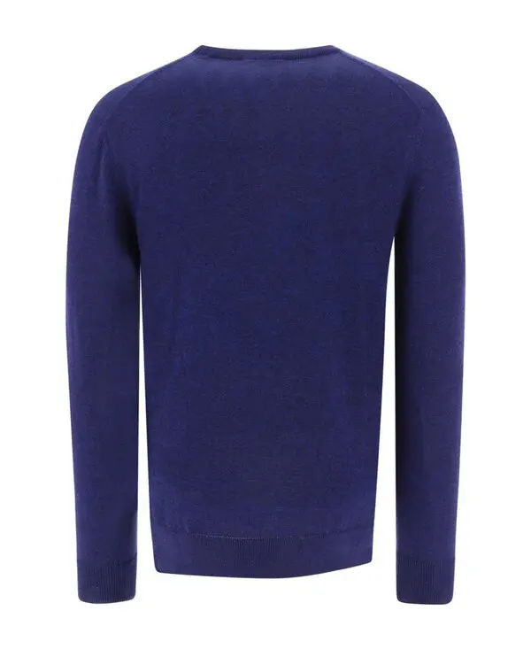 Maison Kitsuné Round Neck Long Sleeve Sweater With Logo Detail
