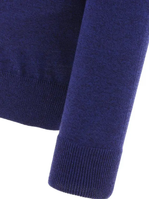 Maison Kitsuné Round Neck Long Sleeve Sweater With Logo Detail
