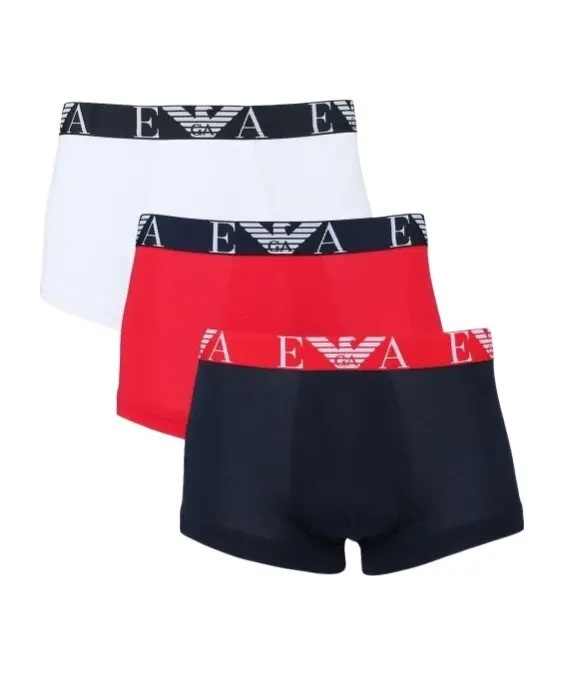Emporio Armani Logo-waistband Boxer Pants - Black