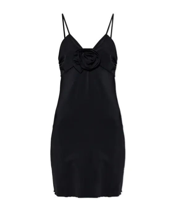 Moschino Rose Appliqué V-neck Beach Dress