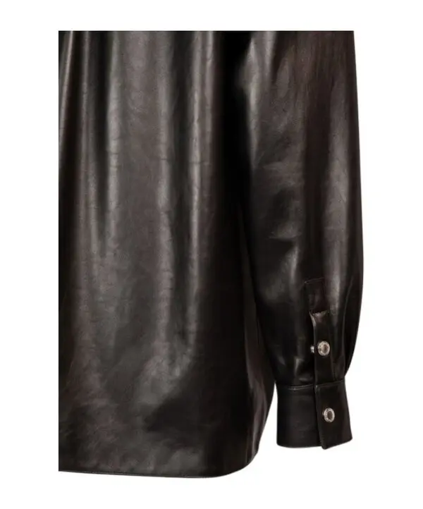 Balmain Front Pocket Leather Overshirt