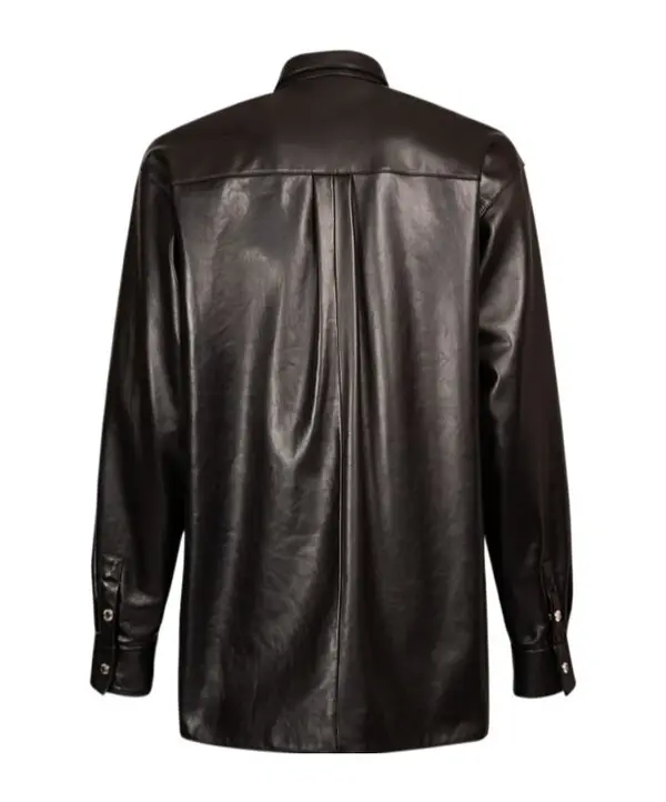 Balmain Front Pocket Leather Overshirt