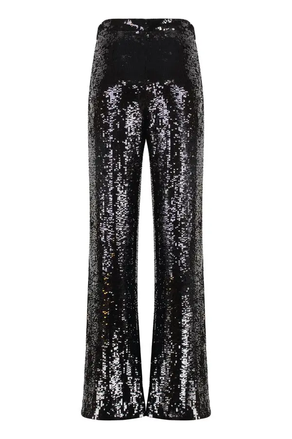 NILI LOTAN Sequined Flared Trousers