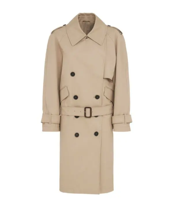 Attico Cotton Gabardine Belted Trench Coat