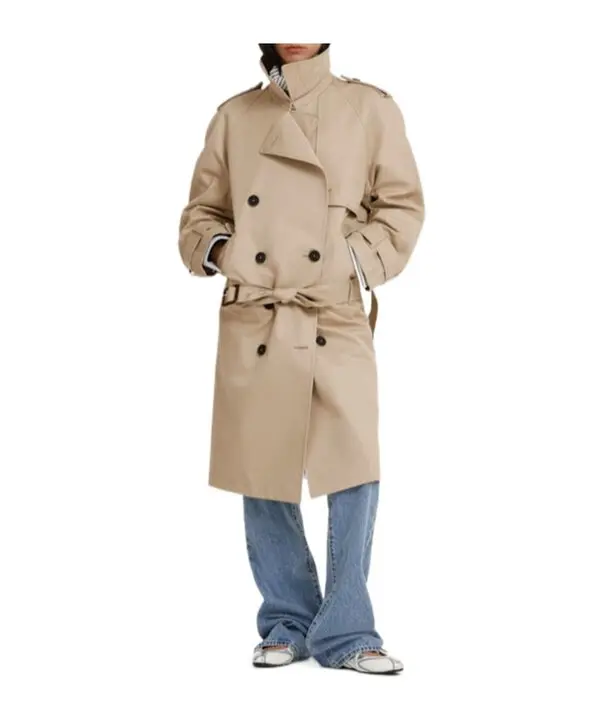 Attico Cotton Gabardine Belted Trench Coat