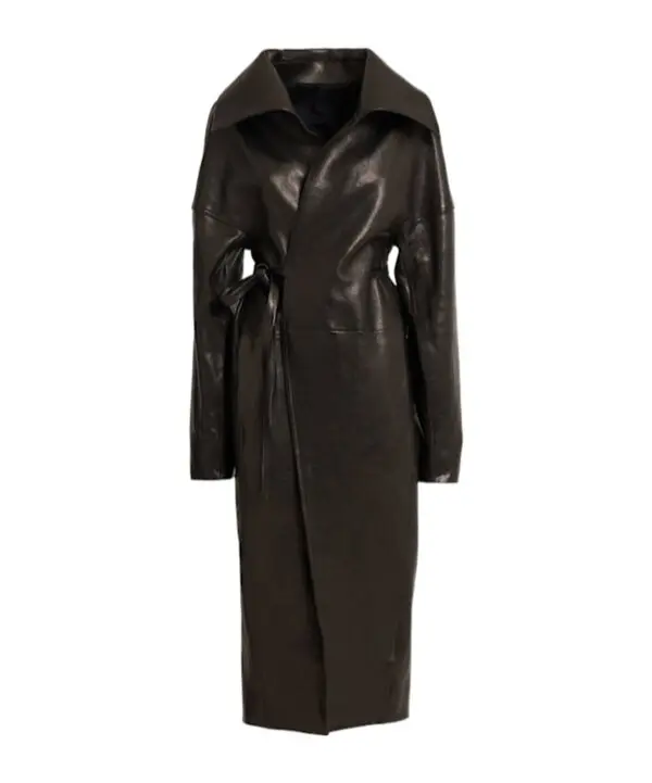 Rick Owens Dracucollar Belted Leather Coat