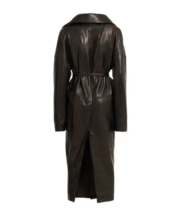 Rick Owens Dracucollar Belted Leather Coat